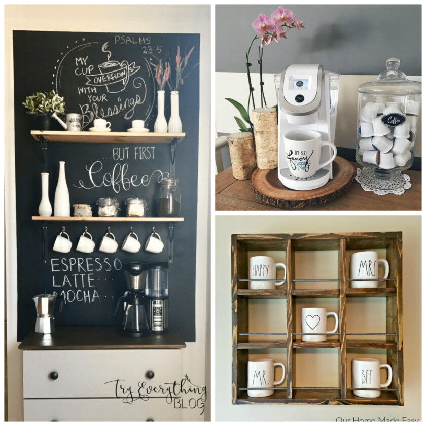 10 DIY Farmhouse Coffee Bar Ideas for Your Kitchen