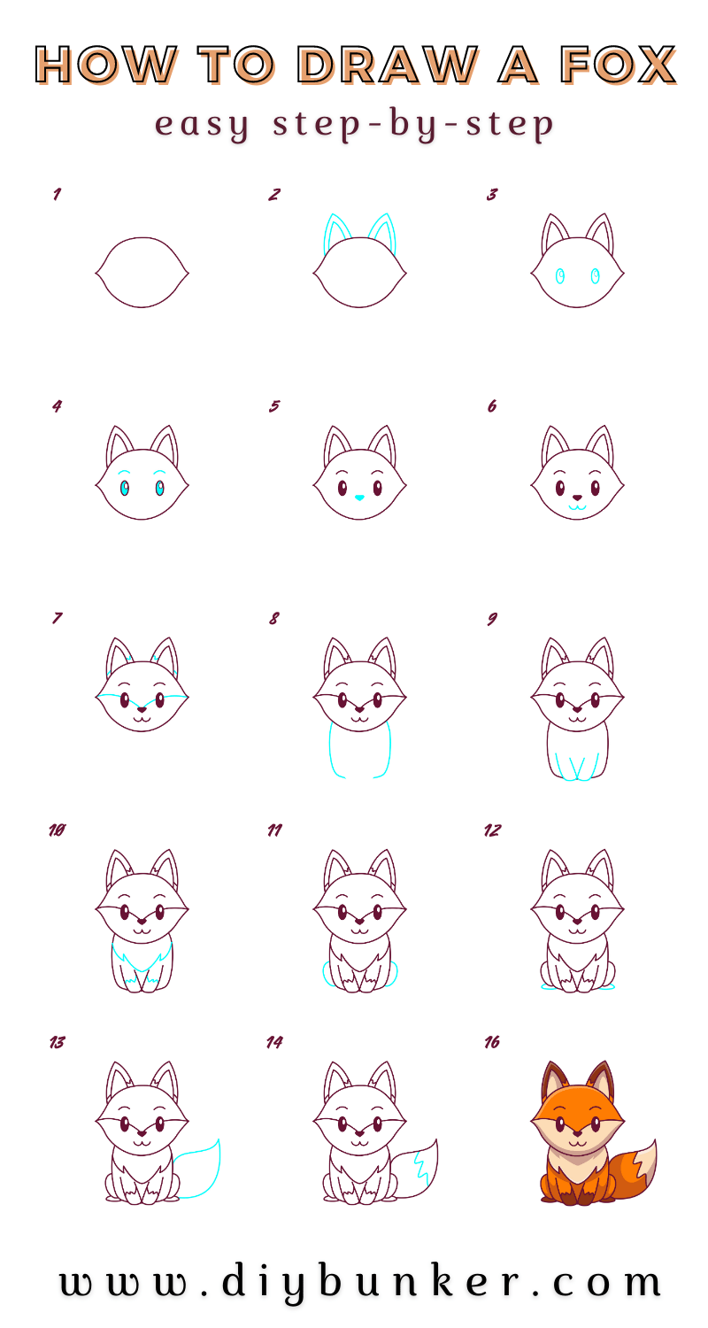 How to draw a fox 1 DIYbunker How to draw a fox 1 DIYbunker