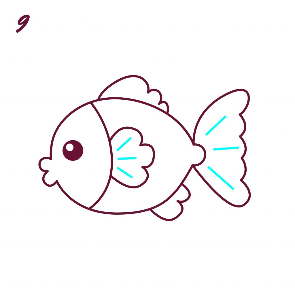 how to draw fish easy step by step