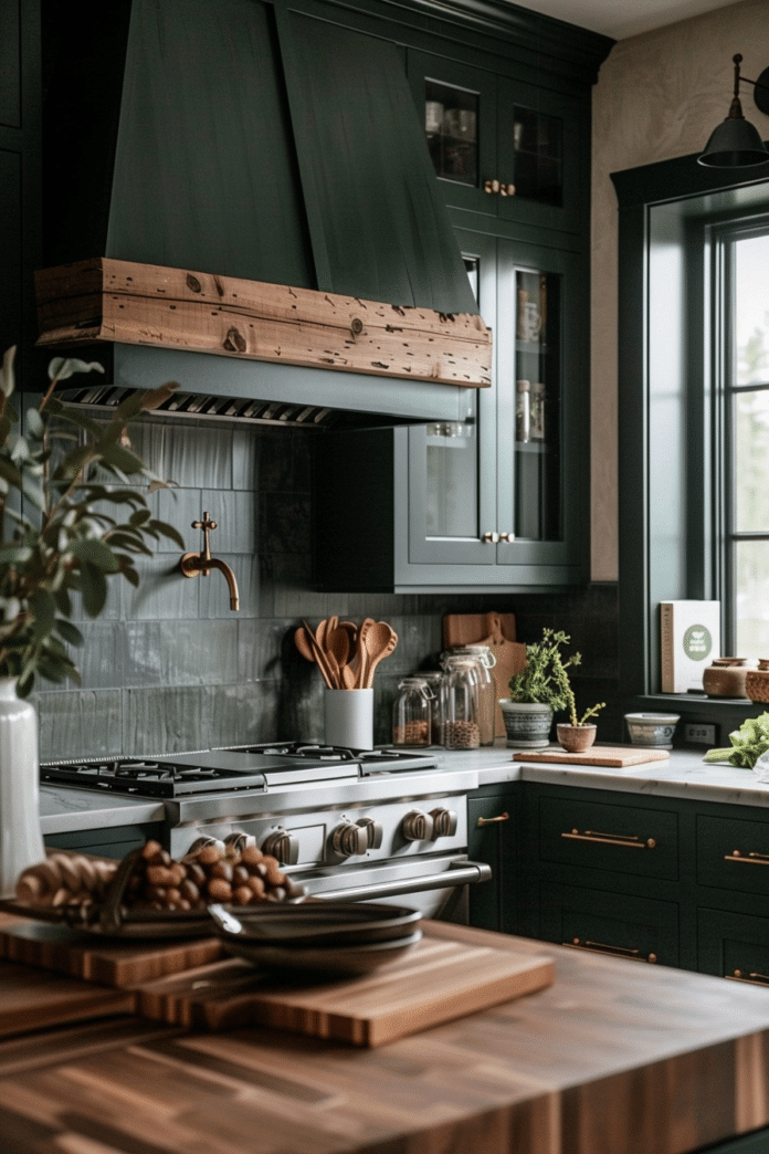 50+ Kitchens with Green Cabinets and Wood Accents