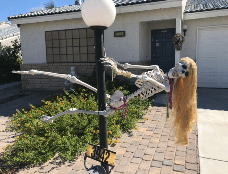 24 Silly Skeleton Front Yard Display Ideas for Halloween