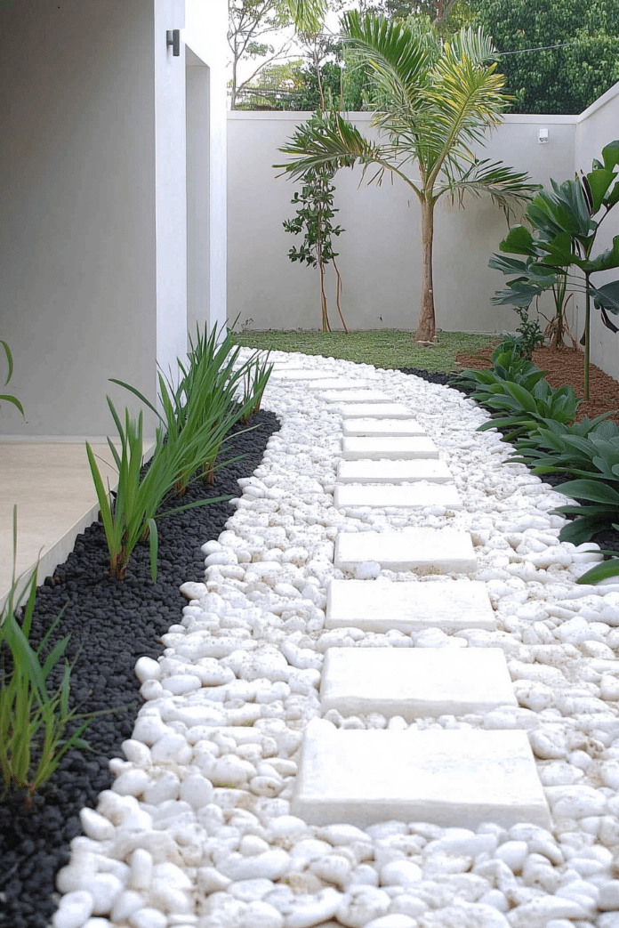 20+ Elegant White Rock Landscaping Ideas
