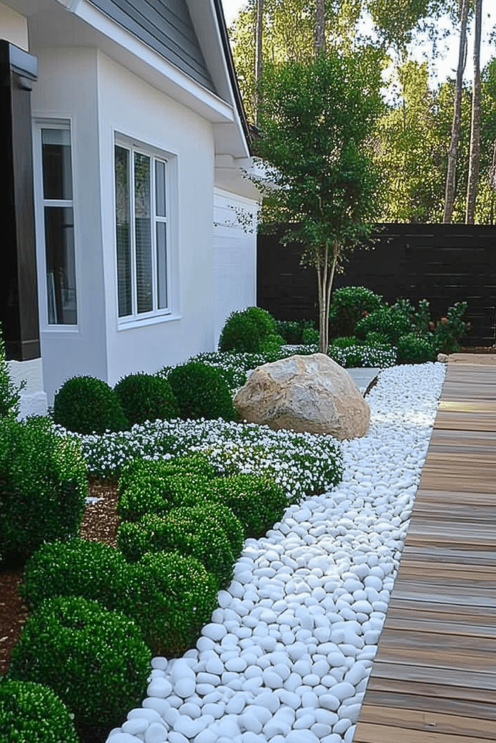 20+ Elegant White Rock Landscaping Ideas