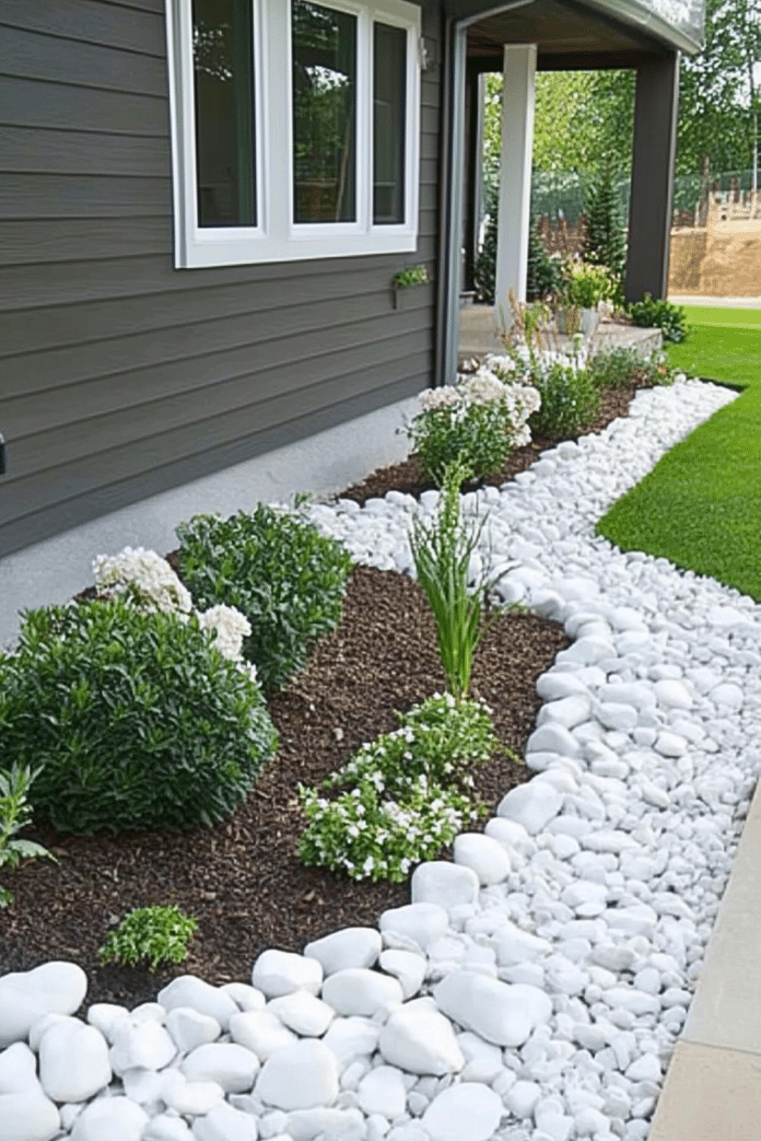 20+ Elegant White Rock Landscaping Ideas