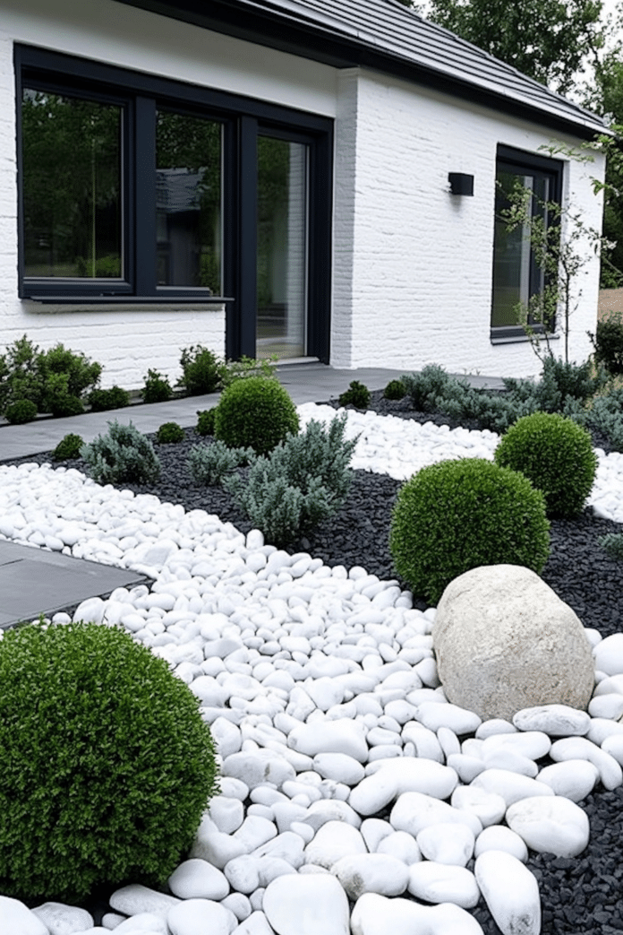 20+ Elegant White Rock Landscaping Ideas
