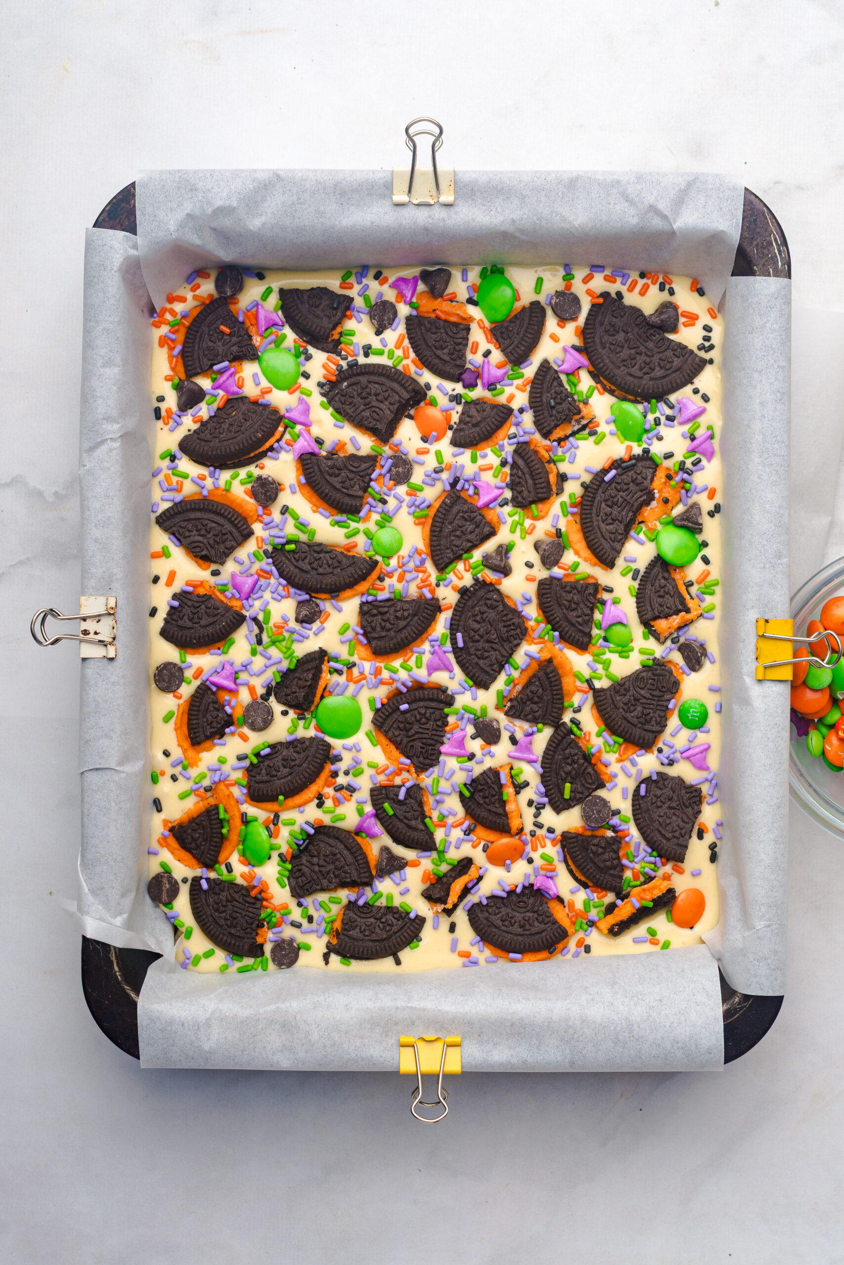 Spooky Halloween Oreo Cake Bars
